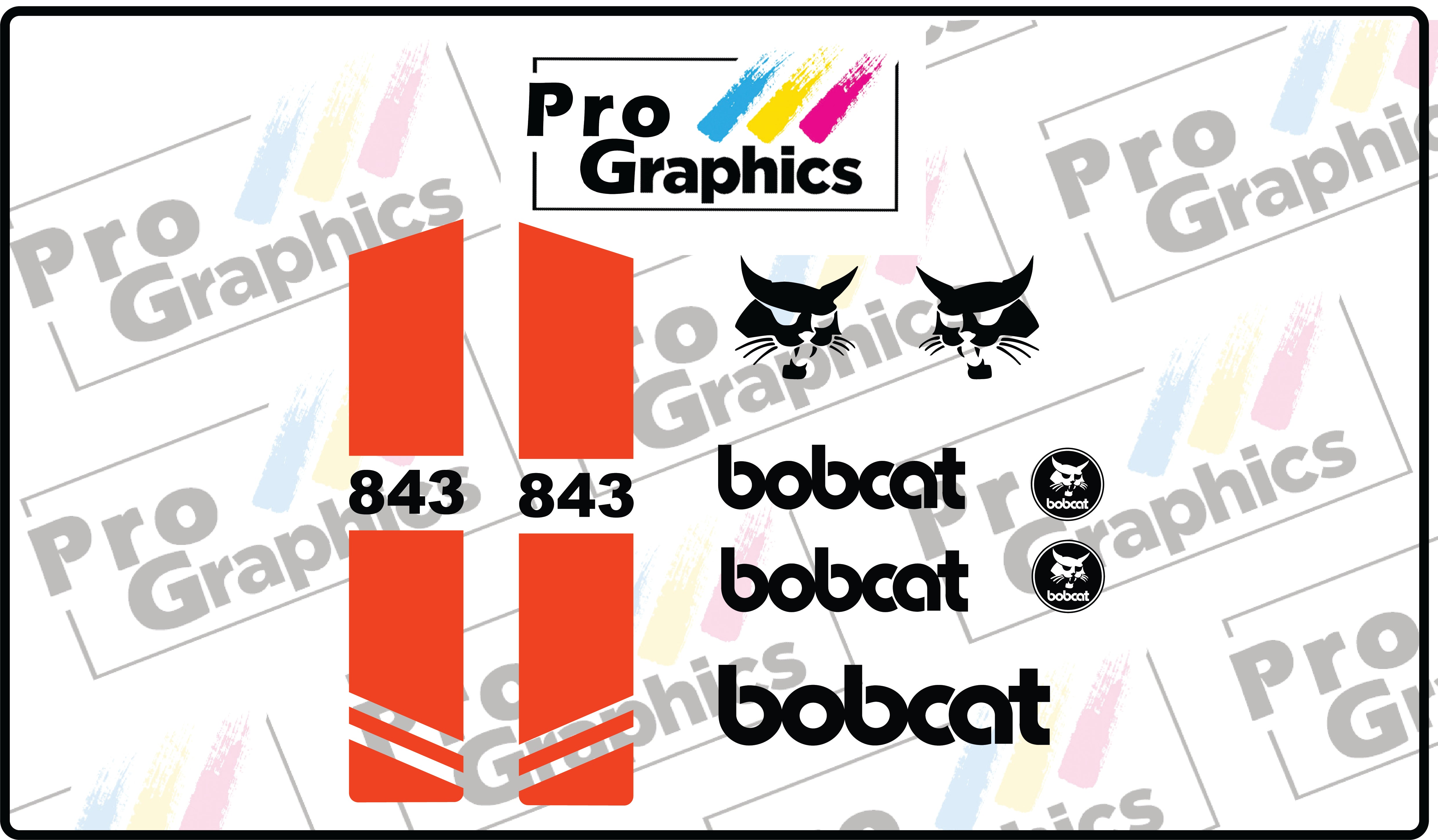 Bobcat 843B Skidsteer Aftermarket Decals – Pro Graphics